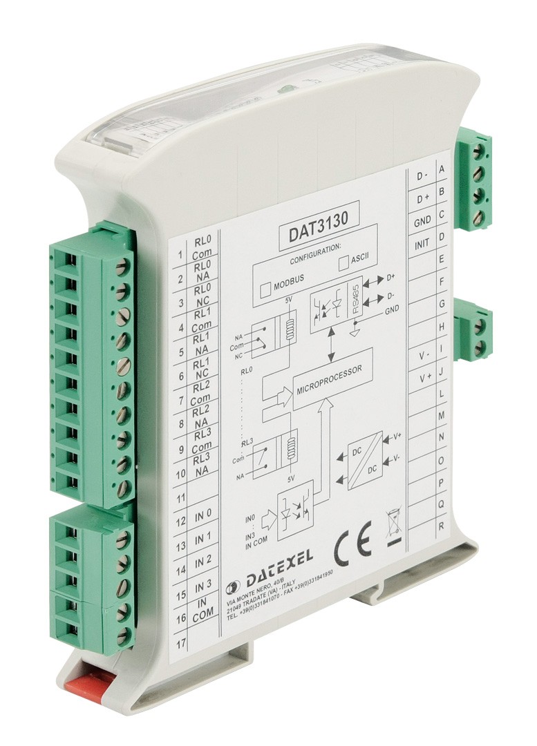 Datexel Dat 3130 Distributed Io Module 4 Digital Inputs 4 Relay